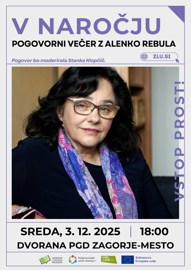 Pogovorni večer z Alenko Rebulo | Predstavitev | Zagorje ob Savi | Dogodki