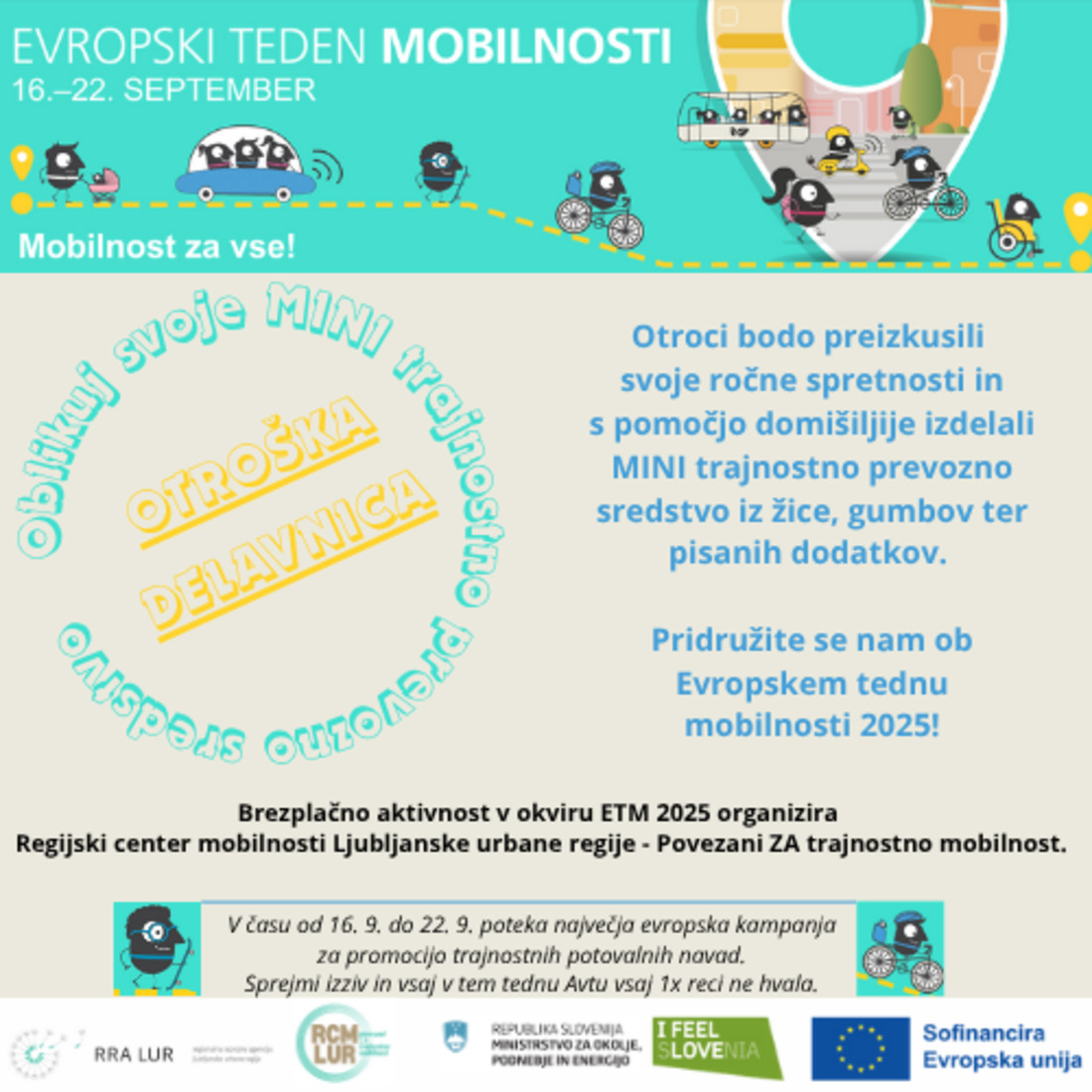 Evropski teden mobilnosti 2025 "MOBILNOST ZA VSE!" | Workshop | Vodice | Events